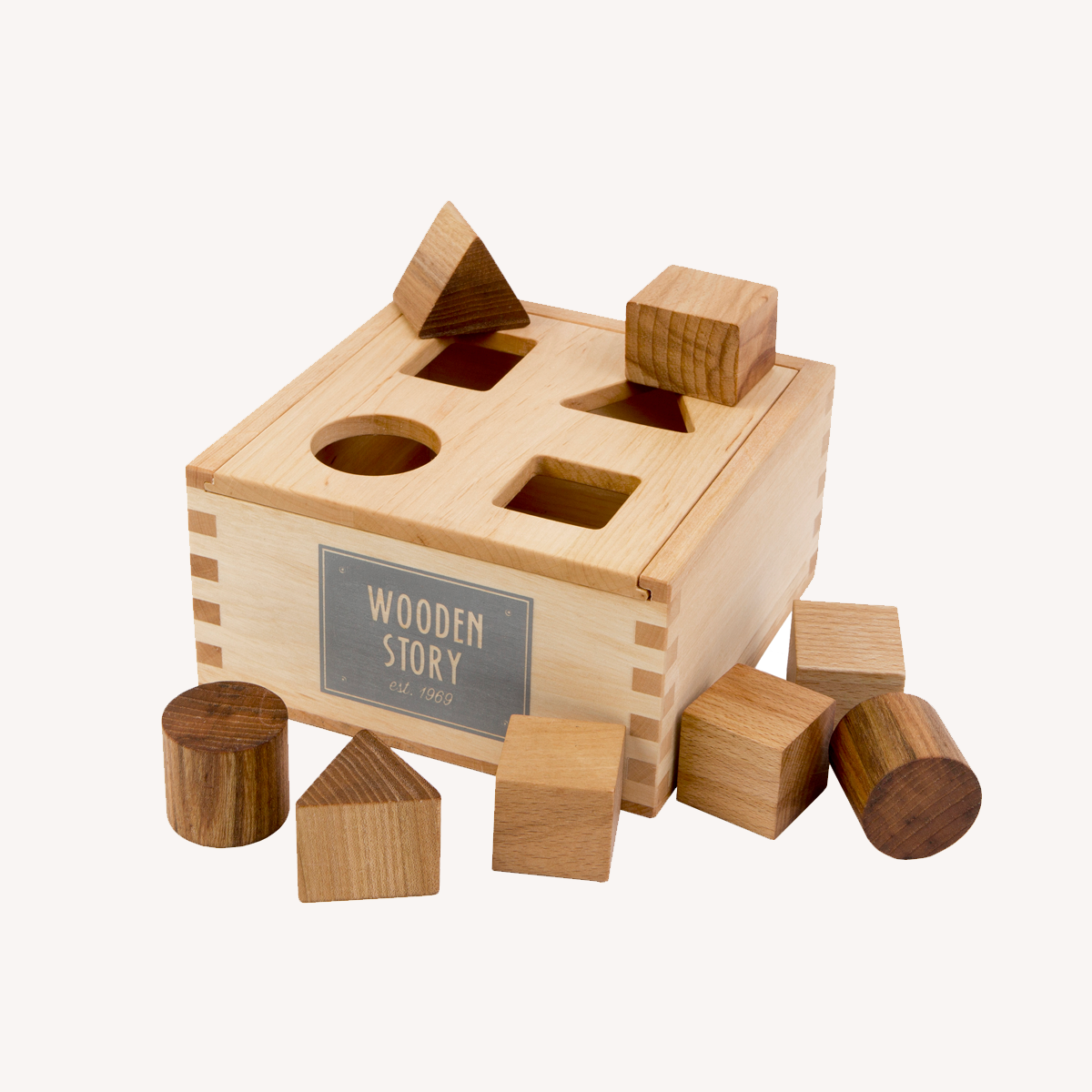 Wooden shape sorter natural